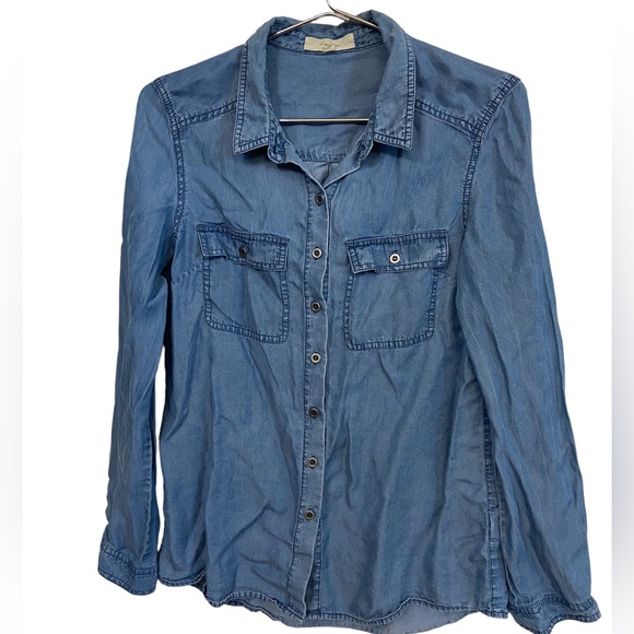 Love Tree | Tops | Retro Love Tree Los Angeles Blue Denim Button Down ...